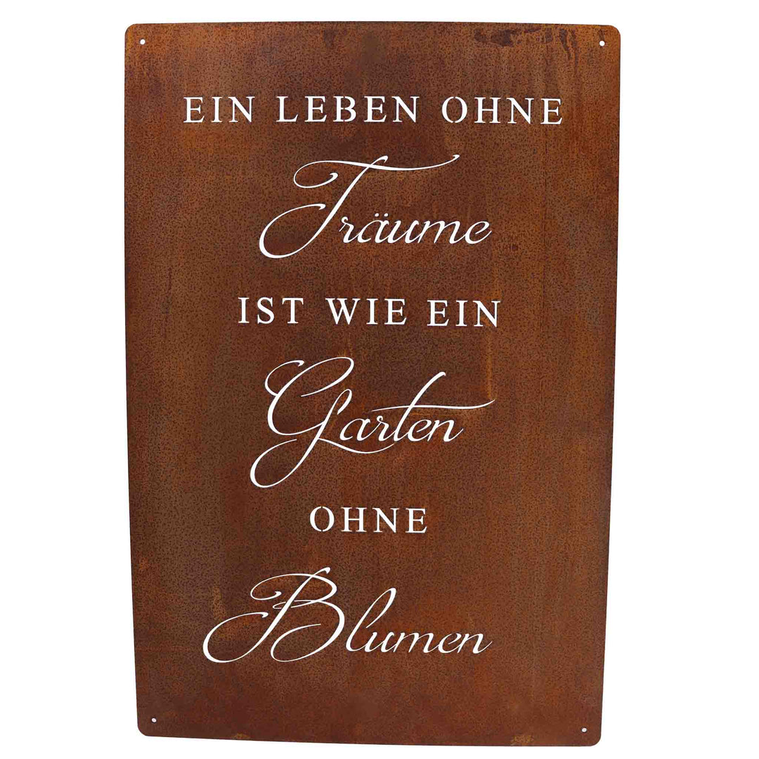 Rusty saying board flower | wall decoration metal sign – Rostikal